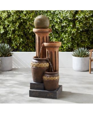 Sphere Jugs and Columns 50" High Large Rustic Indoor Outdoor Decor Faux ...