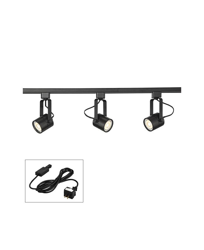 Pro Track 3-Head LED Bullet Ceiling Track Light Fixture Kit with ...