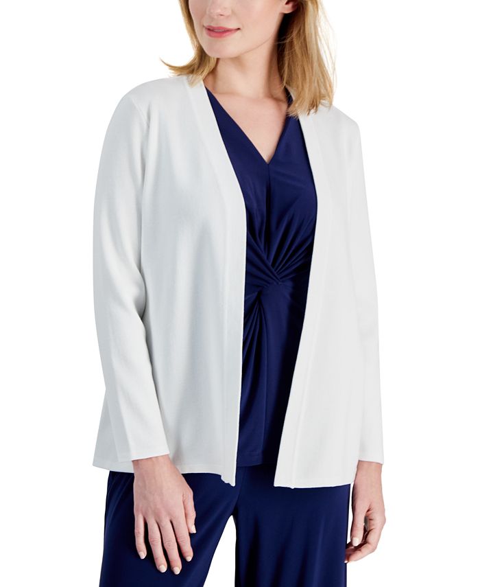 AK Anne Klein Petite Newport Open-Front Cardigan - Macy's