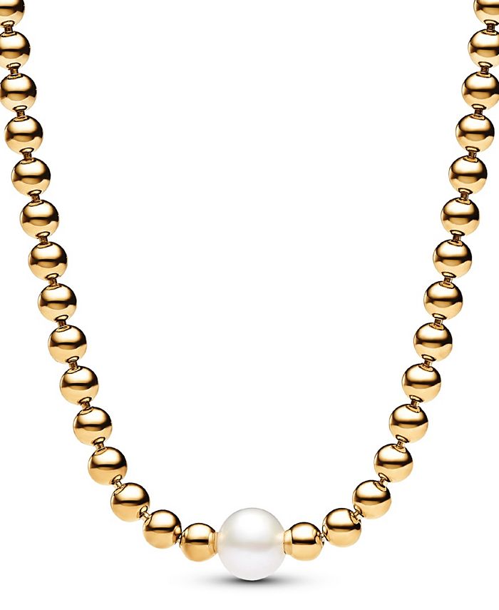 Pandora 14K Gold-Plated Treated Freshwater Cultured Pearl Beads Collier Necklace - Macy's