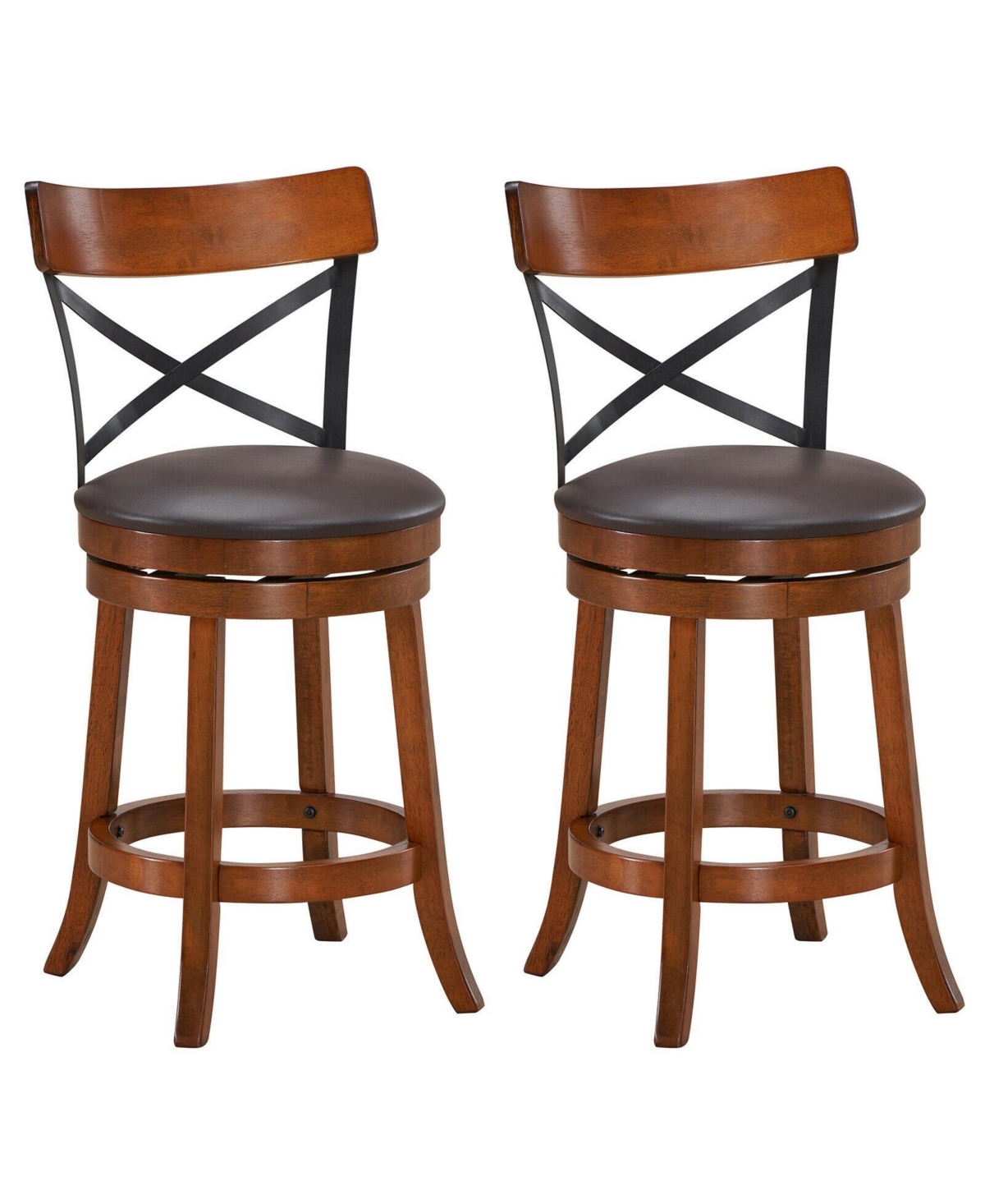 Click here for Sugift Set of 2 Bar Stools 360-Degree Swivel Dinin... prices