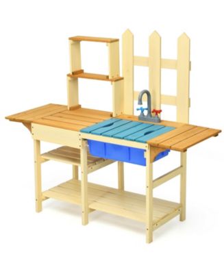 Kid's Outdoor Wooden Pretend Cook Kitchen Playset Toy - Macy's
