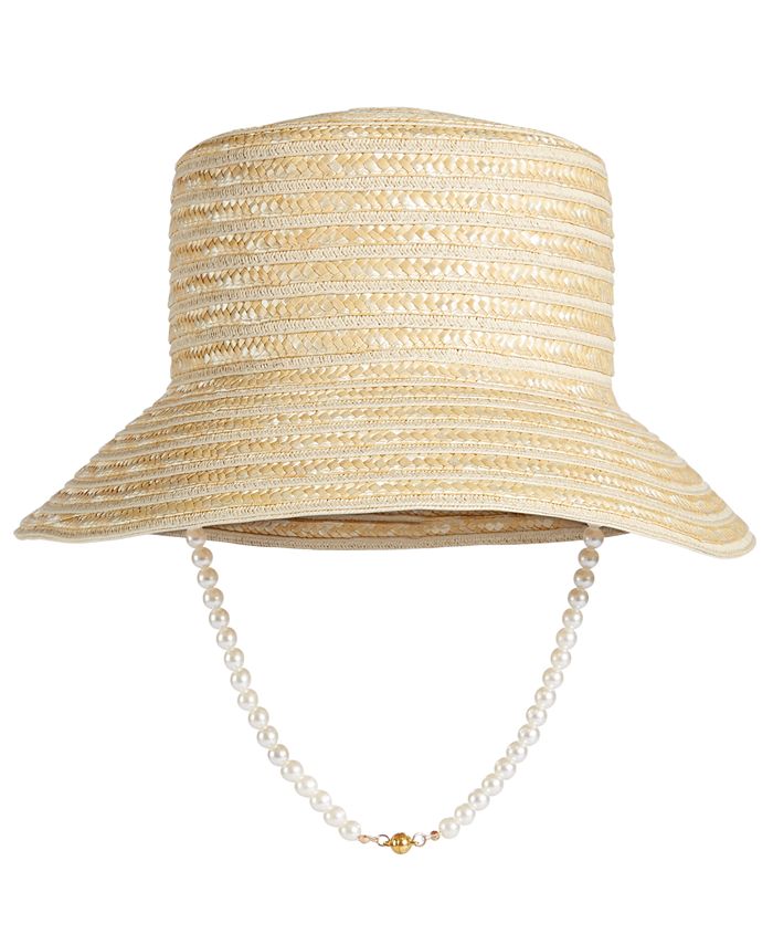 Macy's Flower Show Kid's Straw Braid Downbrim Hat, Created for Macy's ...