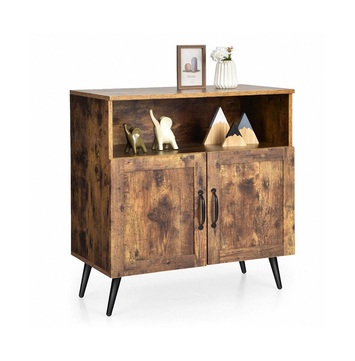 Click here for Sugift Mid-century Wooden Storage Cabinet Wine Gla... prices