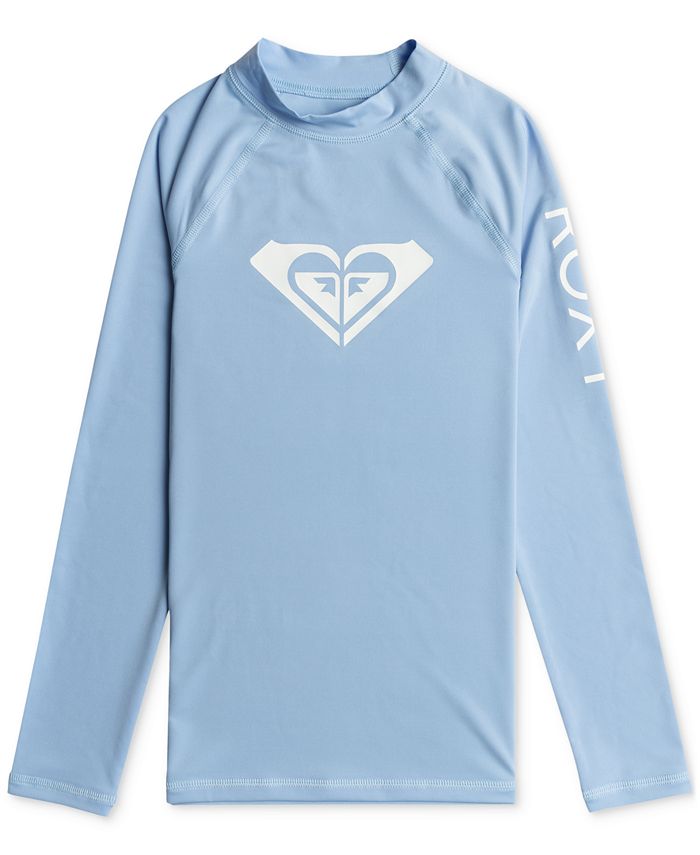 Roxy Big Girls Whole Hearted Long-Sleeve Rashguard Swim Top - Macy's