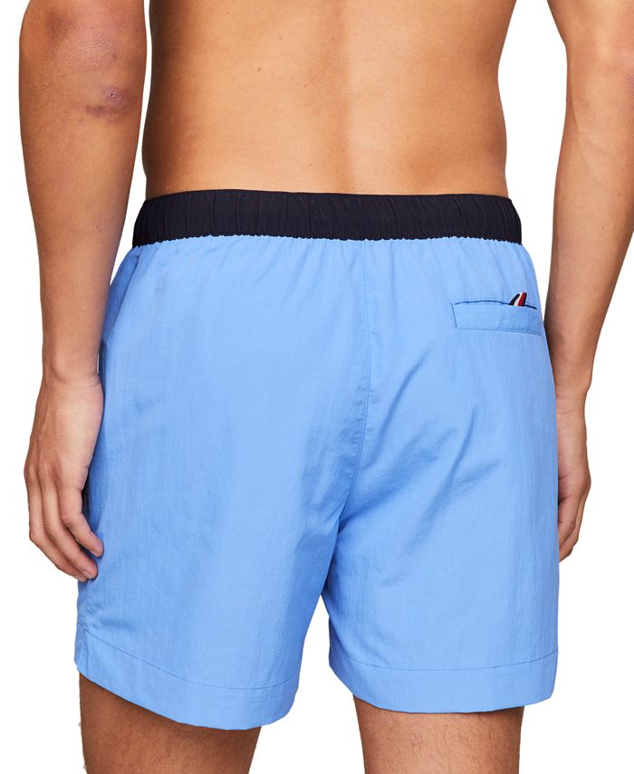 Tommy Hilfiger Men's Long Drawstring Flag 7" Swim Trunks - Macy's