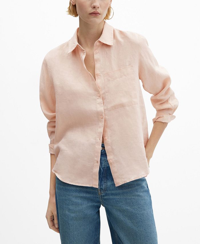 MANGO Women's Linen 100% Shirt - Macy's