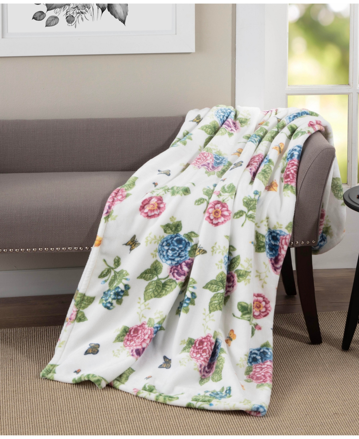 Click here for Lenox Butterfly Meadow Hydrangea Throw  60 x 70 -... prices