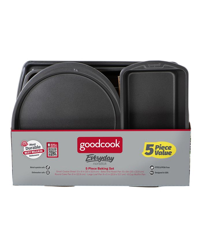 Good Cook Everyday Nonstick Steel 5 Piece Bakeware Set - Macy's