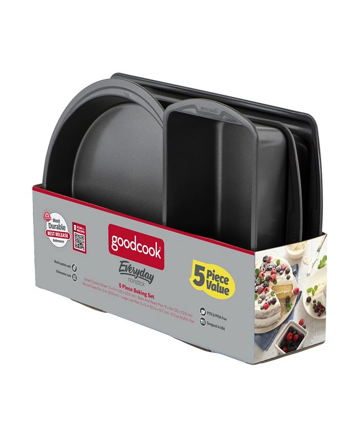 Good Cook Everyday Nonstick Steel 5 Piece Bakeware Set - Macy's