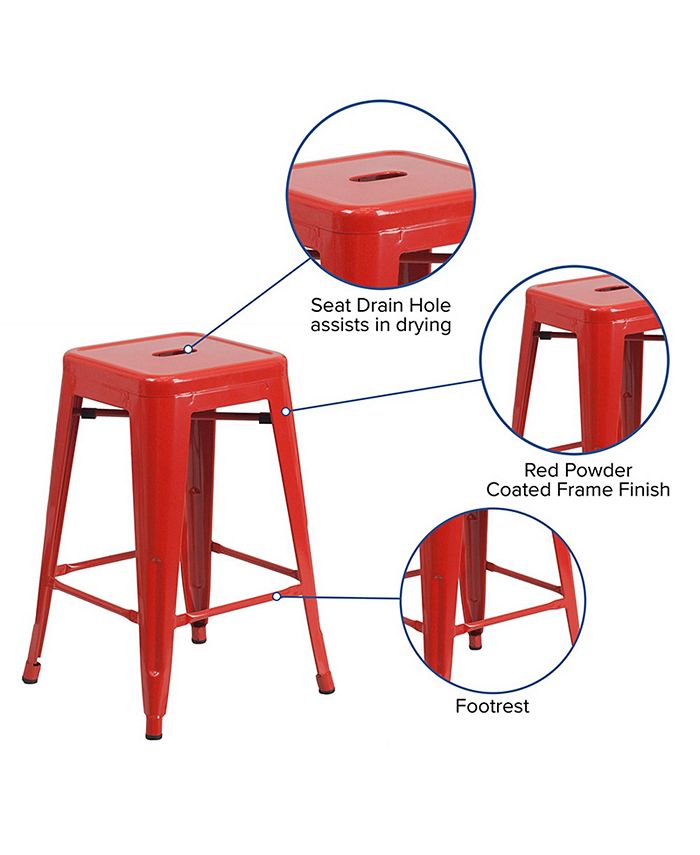 Offex 24" Backless Metal Counter Height Stool - Macy's