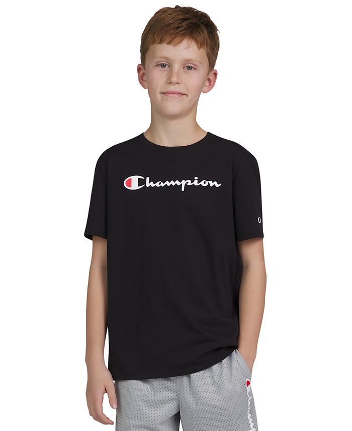 Champion Big Boys Classic Script Logo T-shirt - Macy's