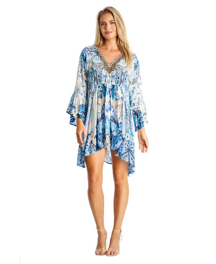 La Moda Clothing Women's Short long sleeves dress - Macy's