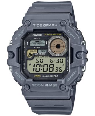 Casio Men's Digital Gray Resin Strap Watch 42mm, WS1700H-8AV - Macy's