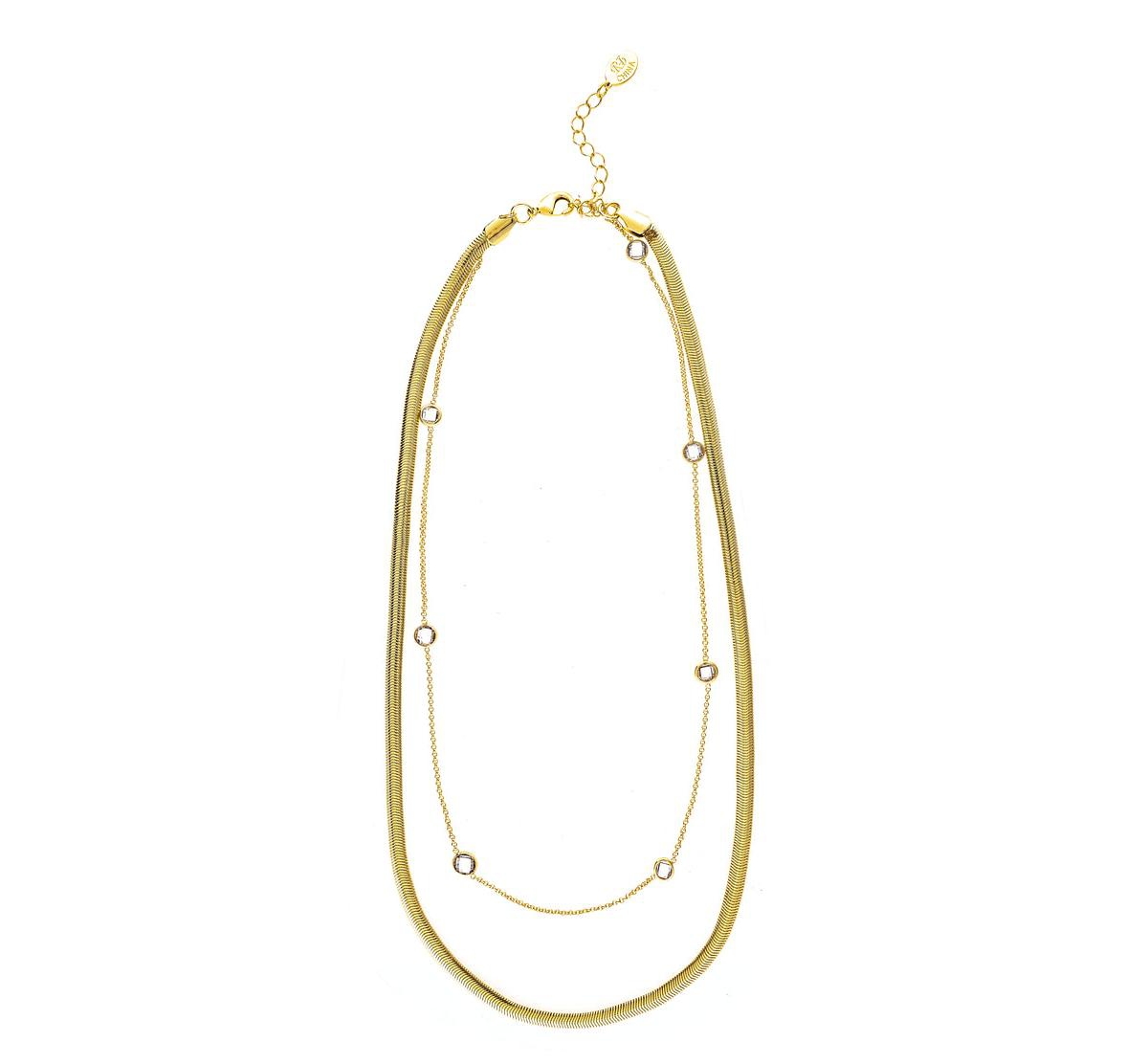 Click here for Polished Herringbone Chain & Cubic Zirconia Statio... prices