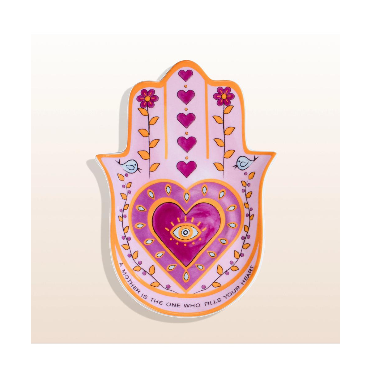 Click here for Cheerful Spirit - Hamsa Plate - Pink/Burgundy prices