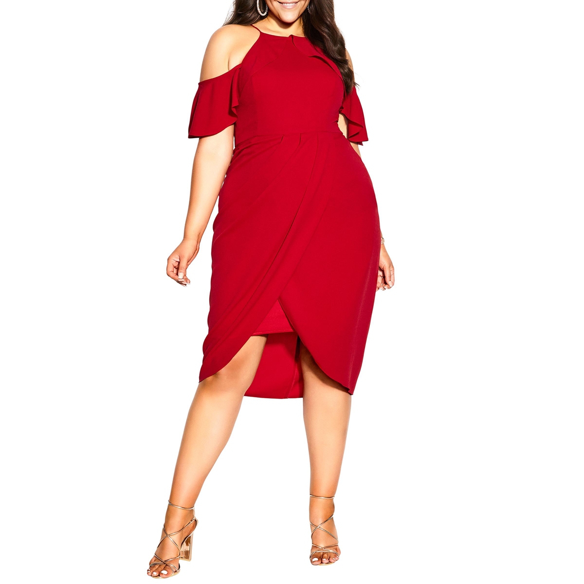 Click here for City Chic Plus Size Love Siren Dress - Red prices