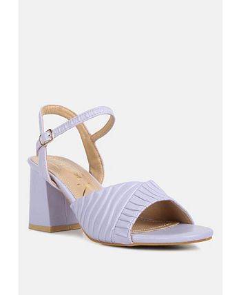London Rag nicholas pleated strap block heel sandals - Macy's