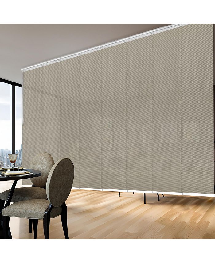 Rod Desyne Slate Mesh Blind 8-Panel Double Rail Panel Track Extendable ...