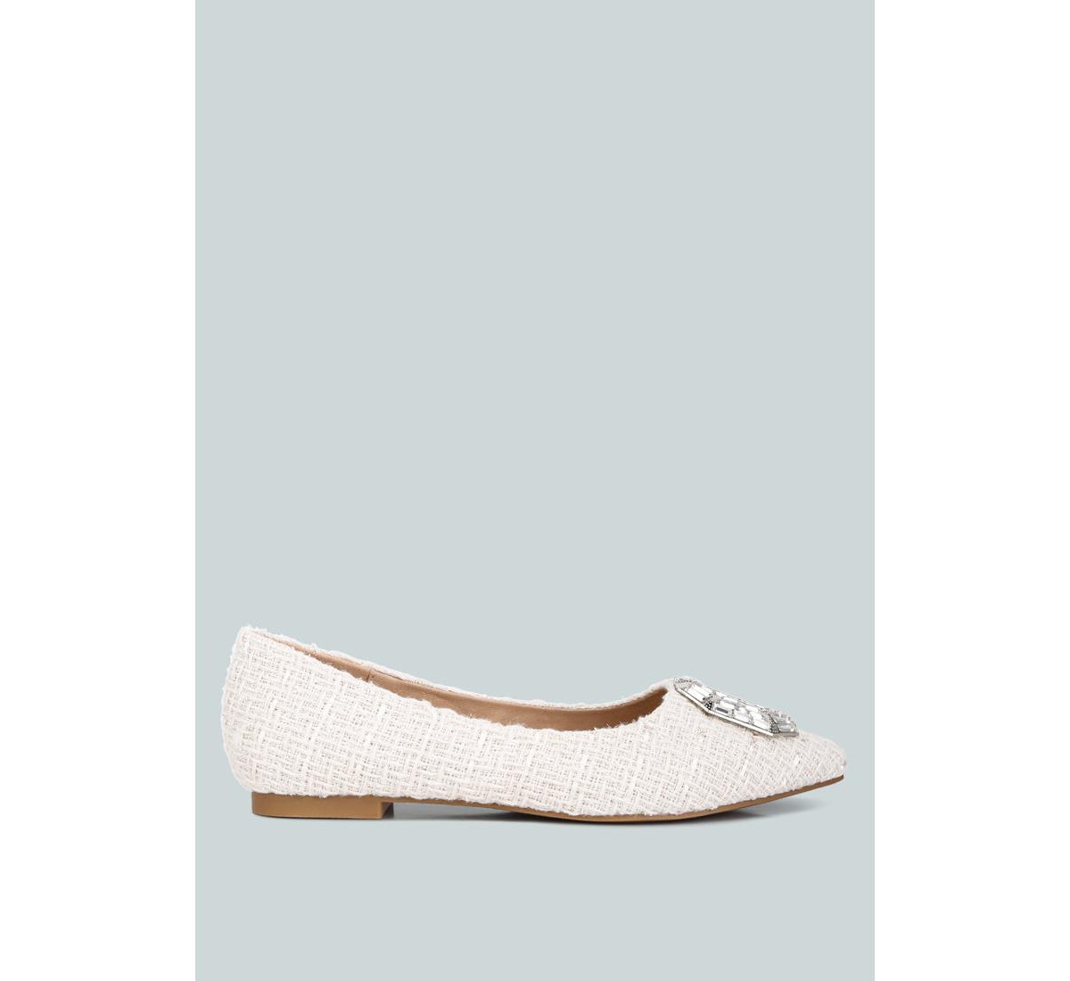 Click here for Womens aria embellished jewel buckle tweed ballet... prices