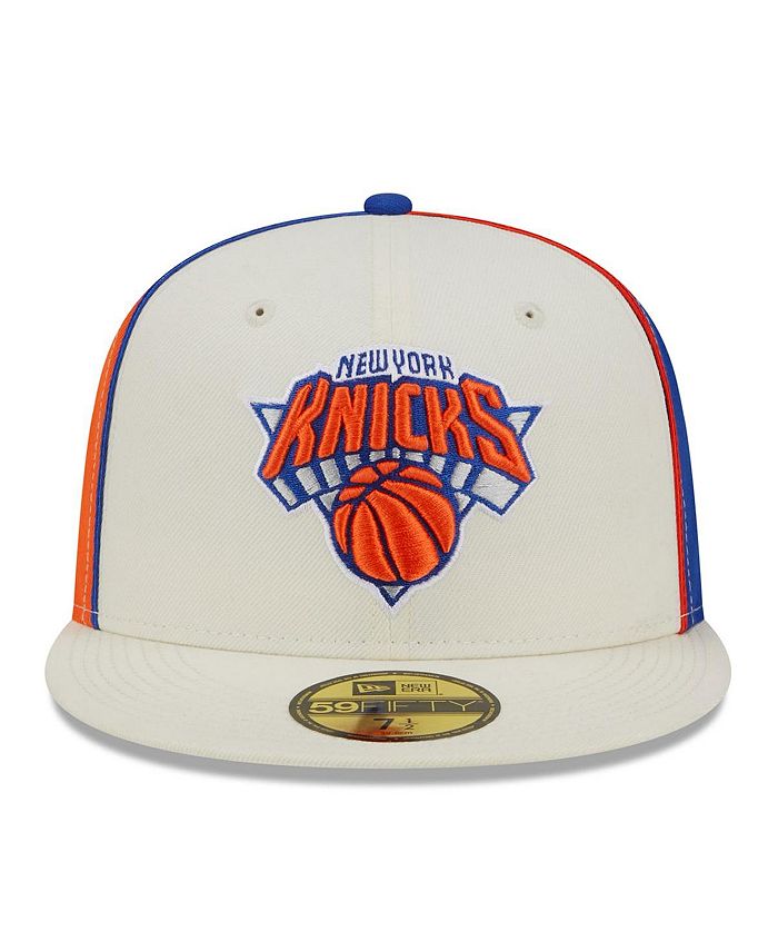 New Era Men's Cream New York Knicks Piped Pop Panel 59FIFTY Fitted Hat ...
