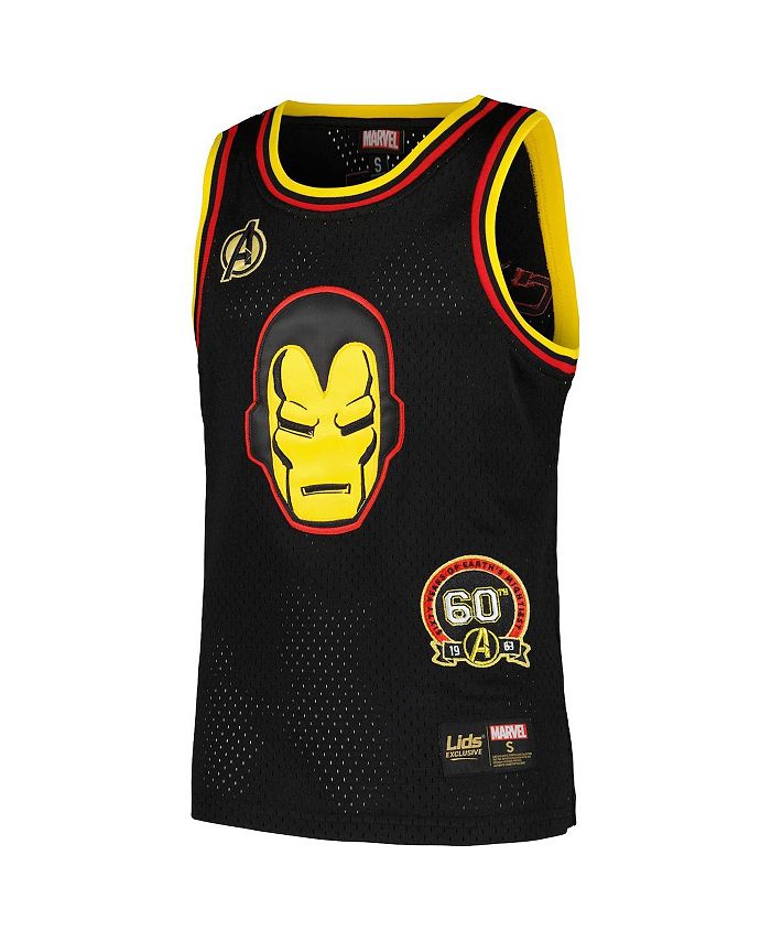 Lids Big Boys Black Iron Man Marvel 60th Anniversary Basketball Jersey ...