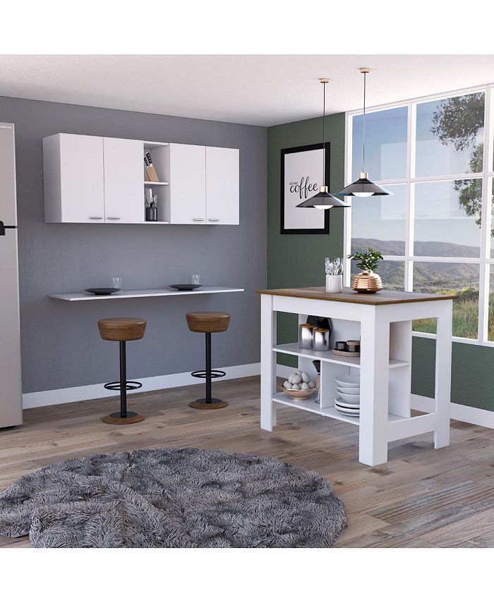 Simplie Fun Sierra 7-Shelf 4-Door 2-Piece Kitchen Set, Upper Wall ...