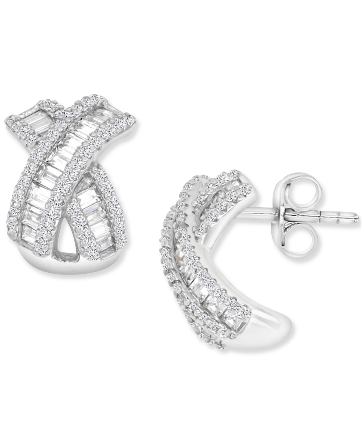 Click here for Cubic Zirconia Round & Baguette Crossover Curved S... prices