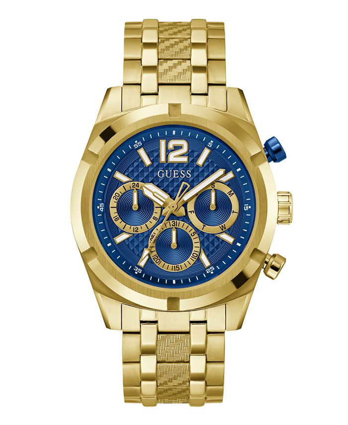 GUESS Men's Analog Gold-Tone Steel Watch 44mm - Macy's