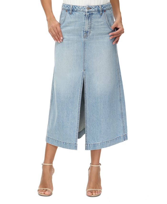 Frye Women's Front-Slit Seamed Denim Skirt - Macy's