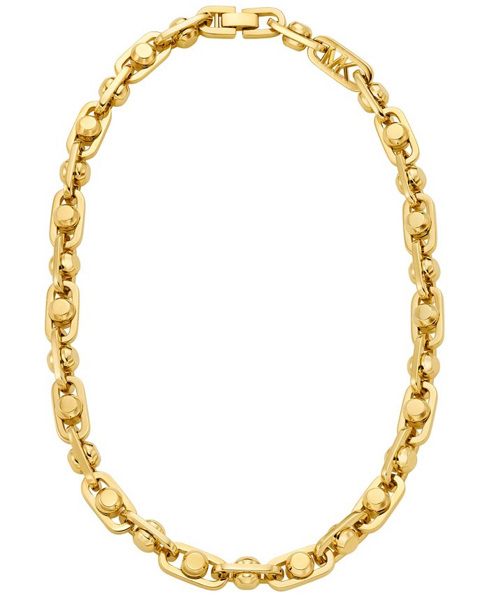 Michael Kors Gold-Tone or Silver-Tone Astor Link Chain Necklace - Macy's