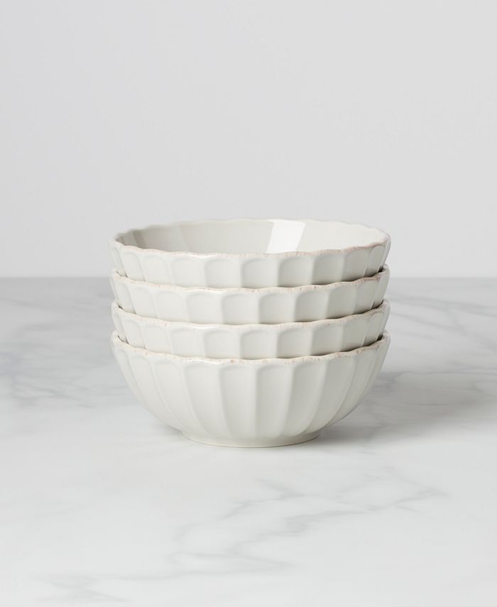 Lenox French Perle Scallop Bowls, Set of 4 - Macy's