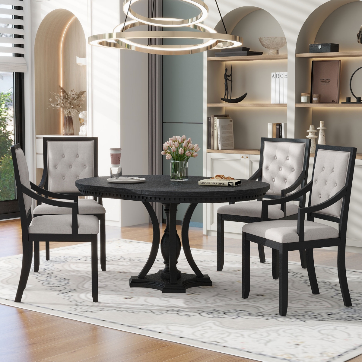 Click here for Streamdale Extendable Retro Dining Set (Oak  5-Pie... prices