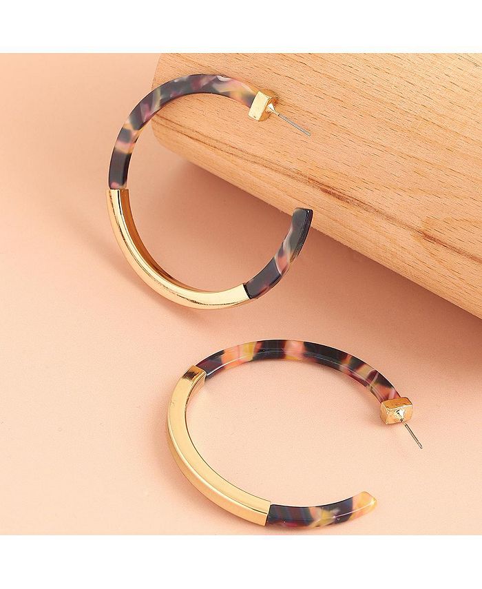 SOHI Women's Tortoise Shell Hoop Earrings - Macy's