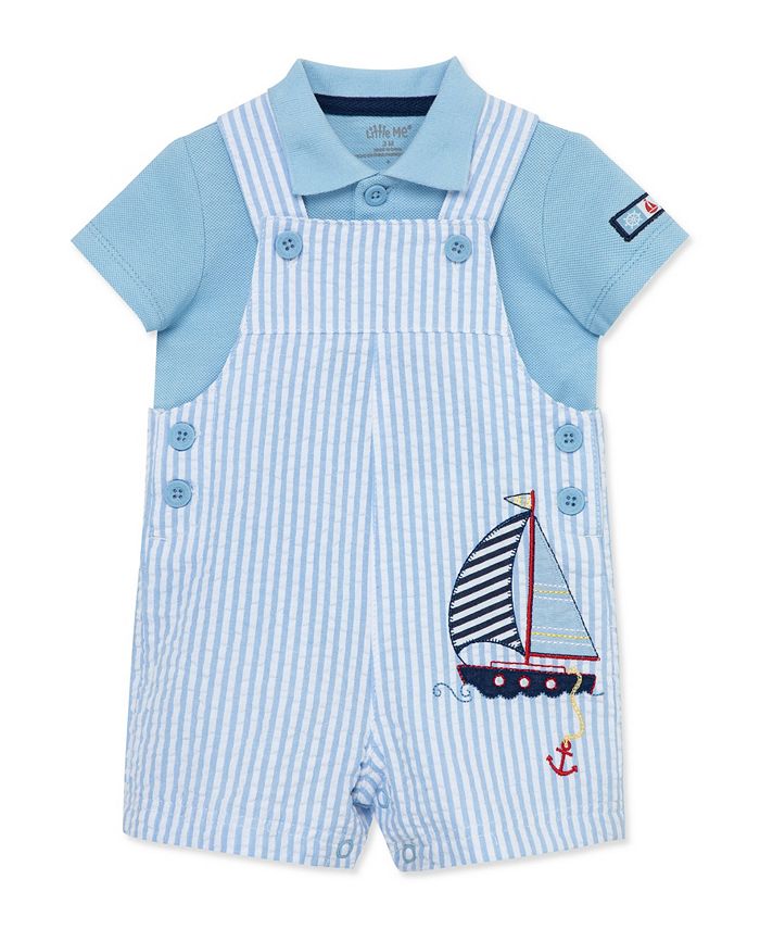 Little Me Baby Boys Sailboat Shortall Set - Macy's