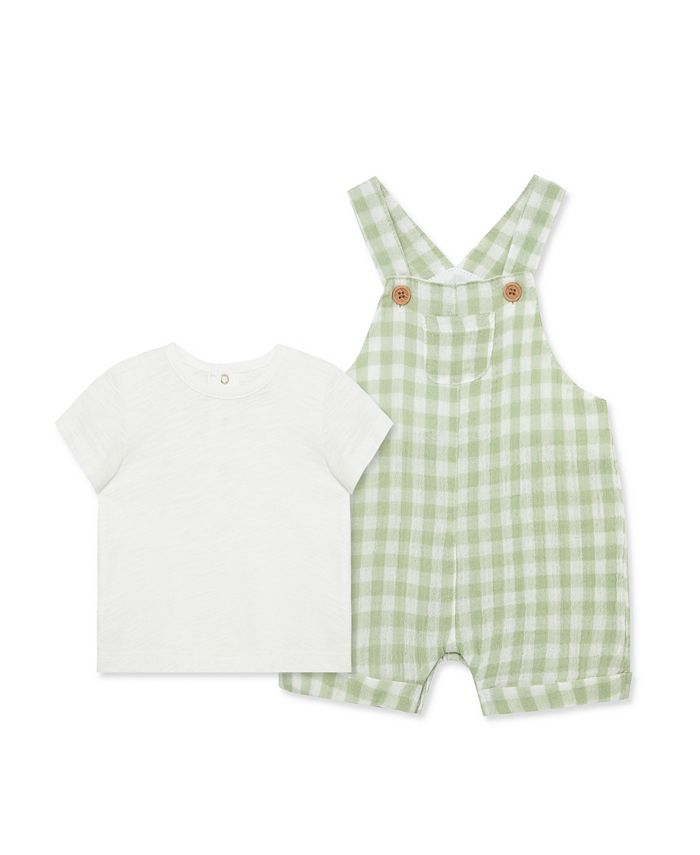 Little Me Baby Boys Check Shortall Set - Macy's