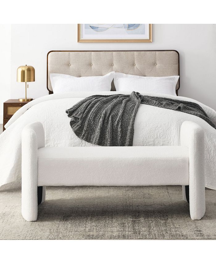 Simplie Fun Modern Ivory Bench for Bedroom or Living Area - Macy's