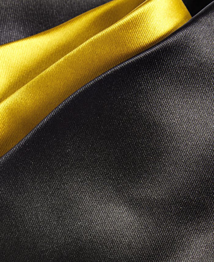 Tayion Collection Men's Black & Gold Solid Tie - Macy's