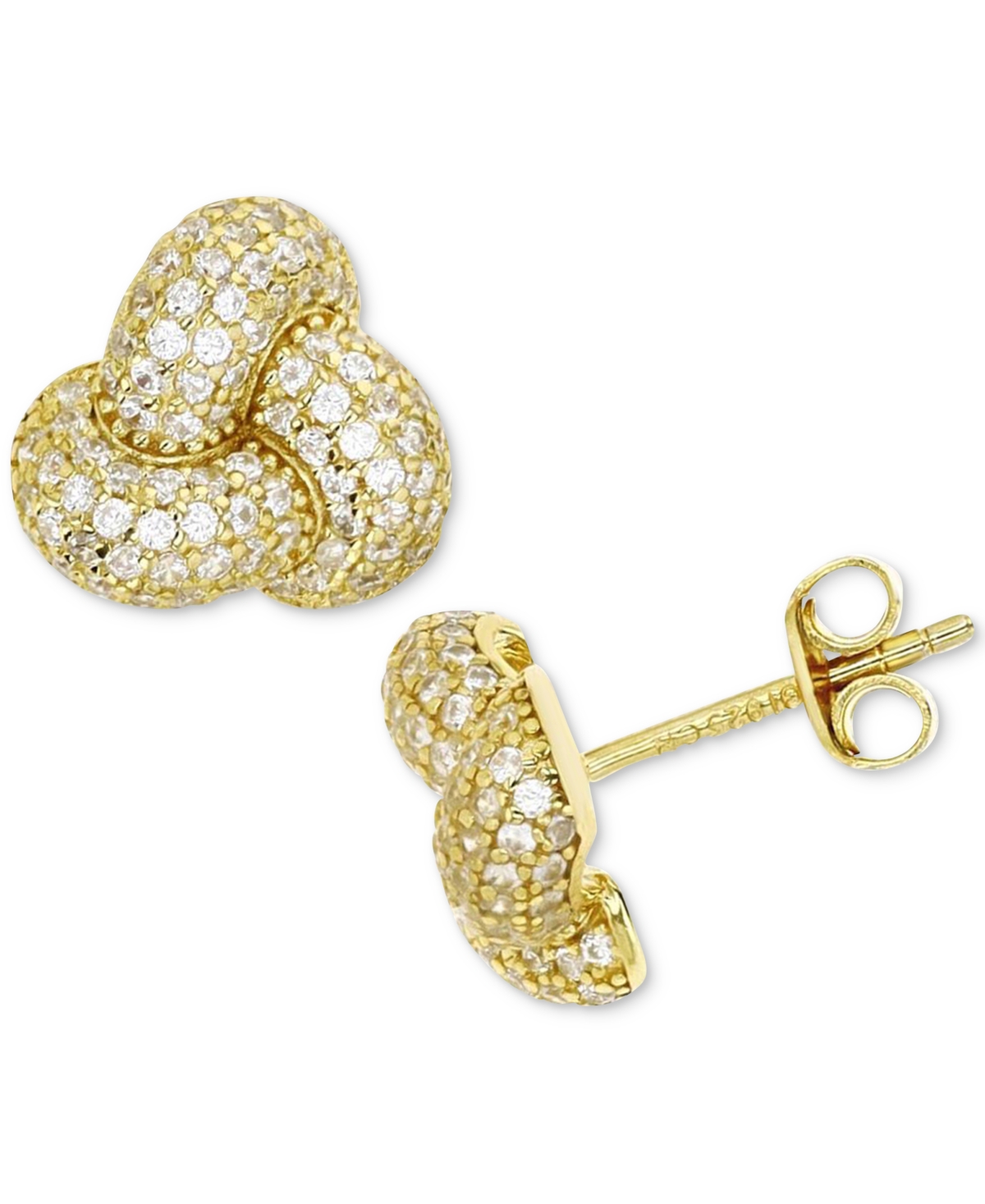 Click here for Cubic Zirconia Pave Love Knot Stud Earrings in 14k... prices