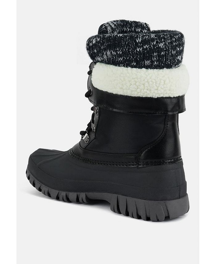 London Rag Delphine knitted collar lace up boots - Macy's