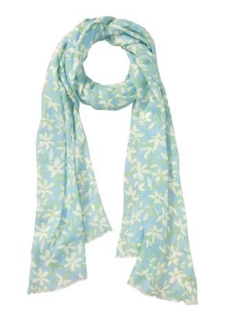 Olsen Floral Print Scarf with Frayed Edge Trim - Macy's