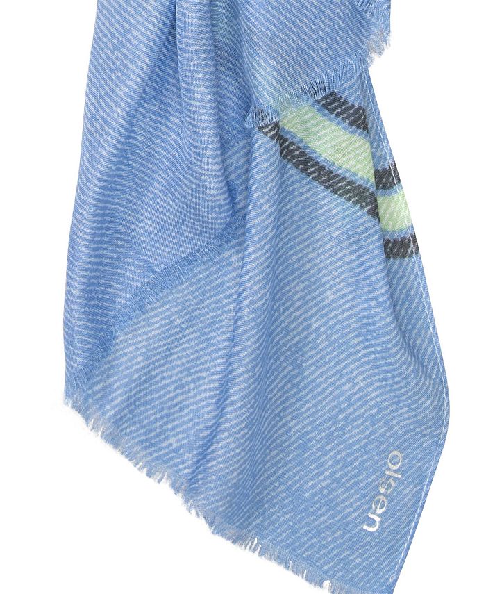 Olsen Multi Print Scarf with Frayed Edge Trim - Macy's