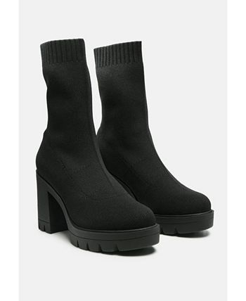 London Rag zinnia knitted block heeled boots - Macy's