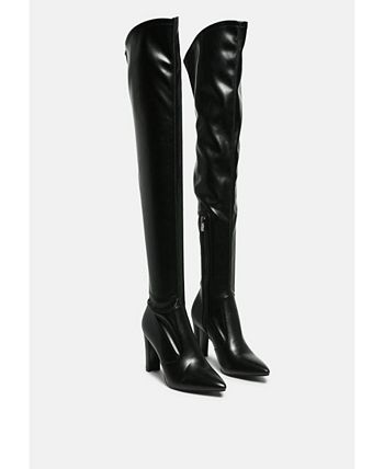 London Rag zade thigh high long boots in stretch patent pu - Macy's