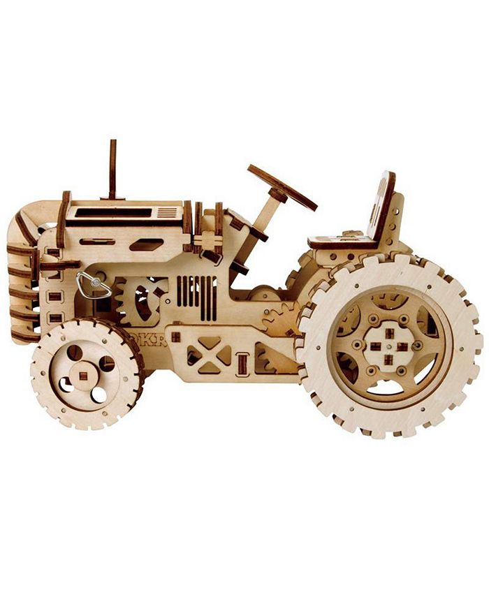 Robotime DIY 3D Wooden Puzzle Mechanical Gear Drive Tractor - Assembly ...