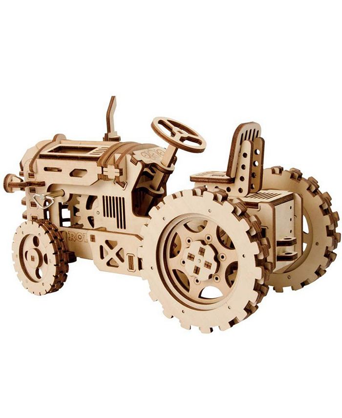 Robotime DIY 3D Wooden Puzzle Mechanical Gear Drive Tractor - Assembly ...