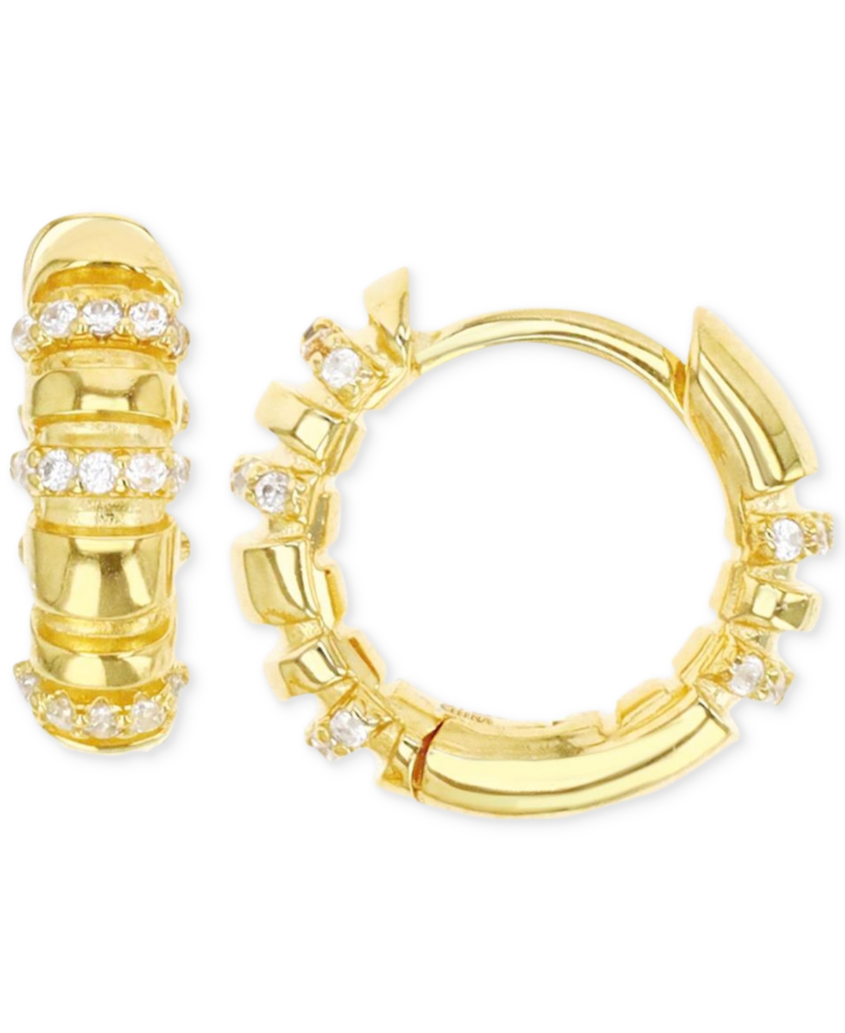 Click here for Cubic Zirconia Multirow Small Hoop Earrings 14k Go... prices