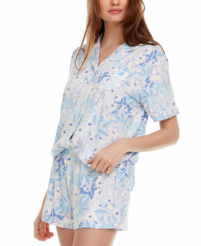 Flora by Flora Nikrooz Women's 2-Pc Gabriella Printed Shorty Pajamas ...