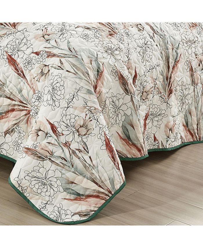 MarCielo 3 Piece Printed Quilt Set Lightweight Bedspread Set Sara ...