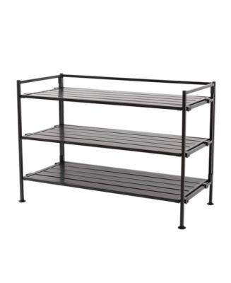 Seville Classics HOME 3-Tier Stackable Wide Resin Slat Shoe Rack - Macy's